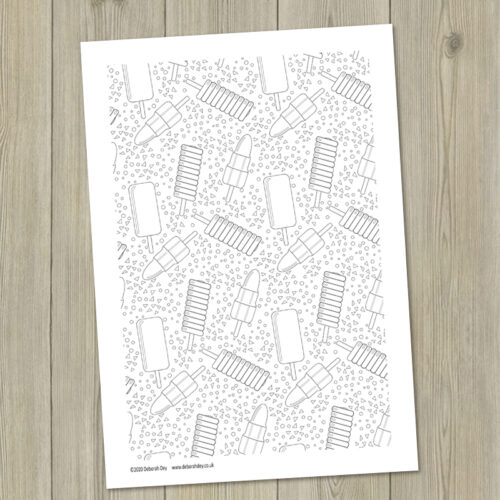 Colour Me Ice Lollies Printable - Colouring page FREEBIE - Deborah Dey